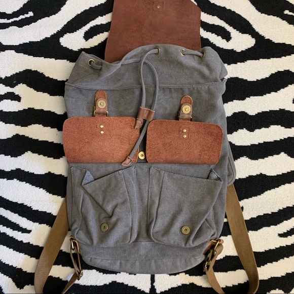 Bags | Waxed Canvas And Leather Backpack Oversized | Poshmark